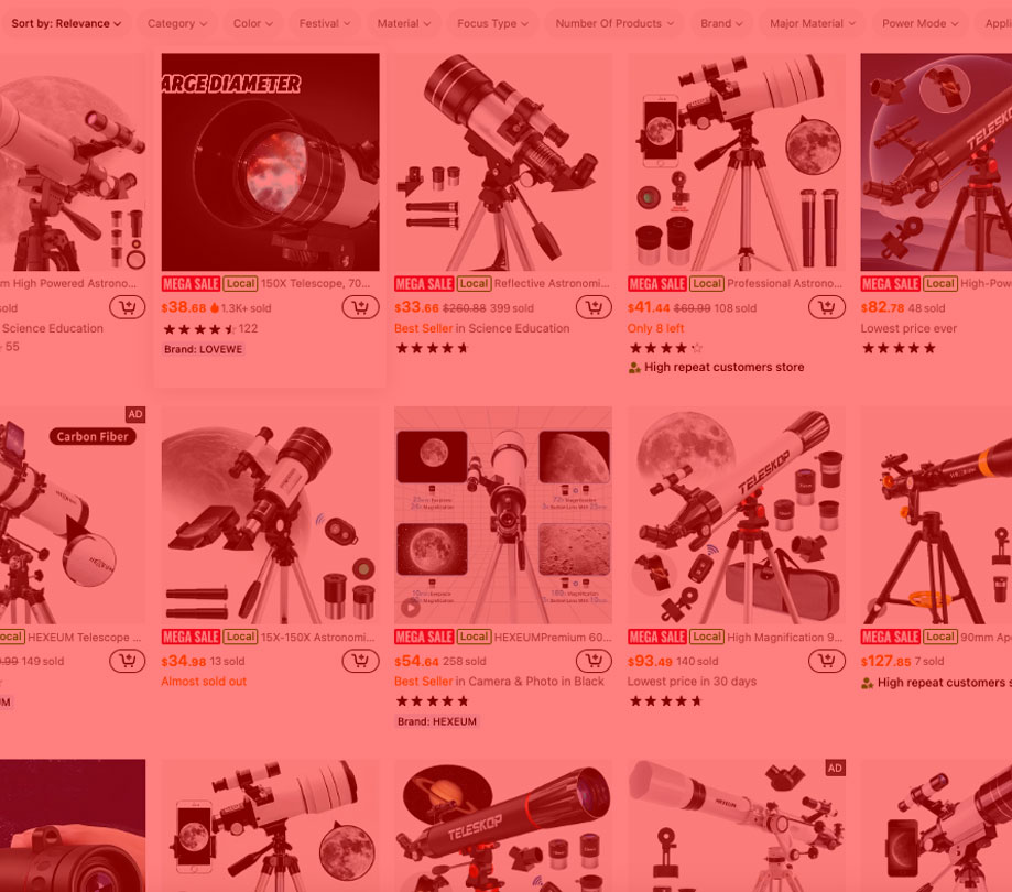 TEMU astronomy gear to avoid