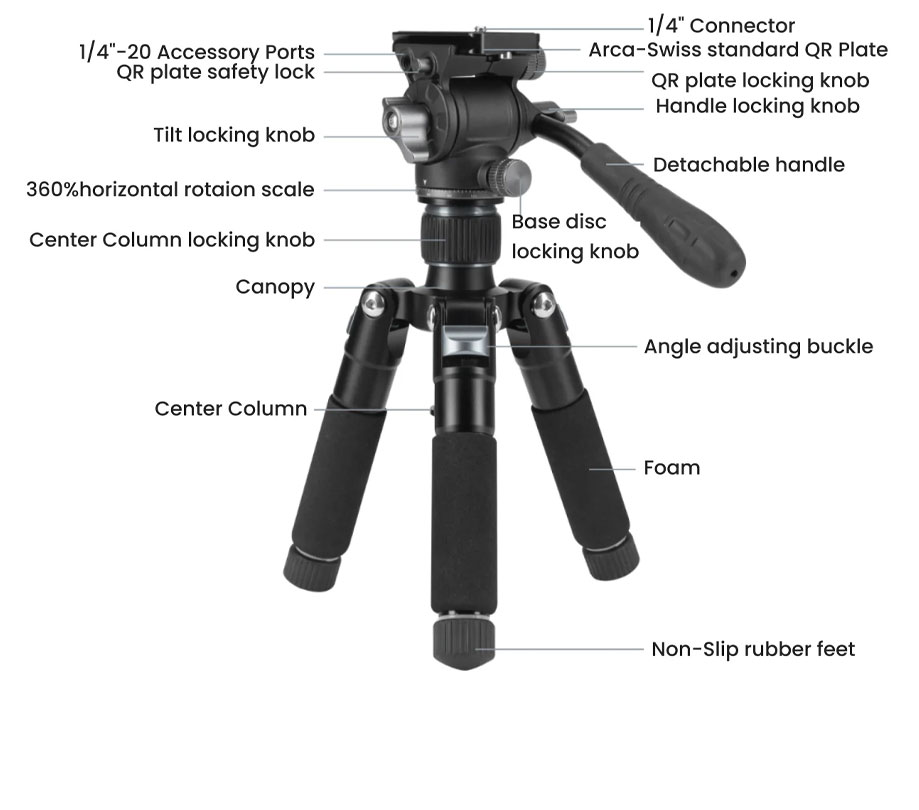 Dwarf Lab Mini Tripod with Hydraulic Head