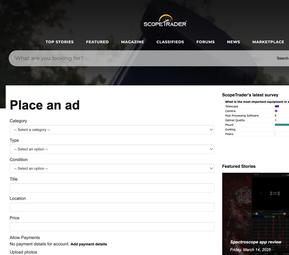 How to sell a telescope