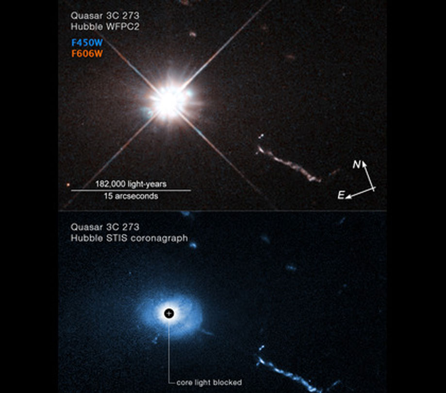Closest quasar observations by Hubble