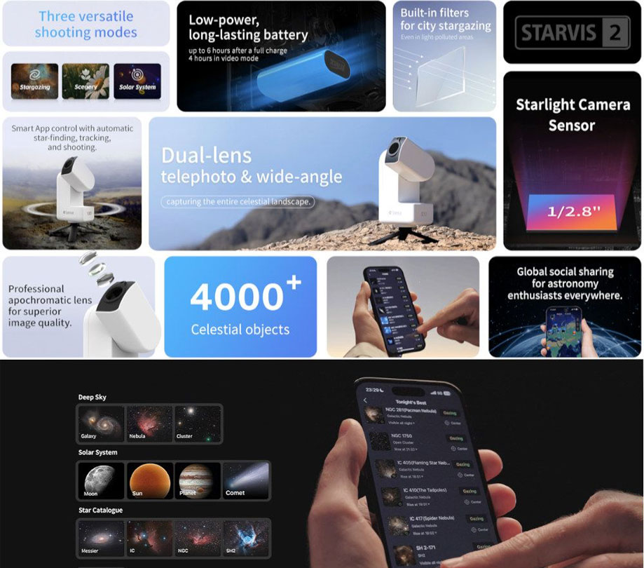 Seestar S30 telescope specifications and photos